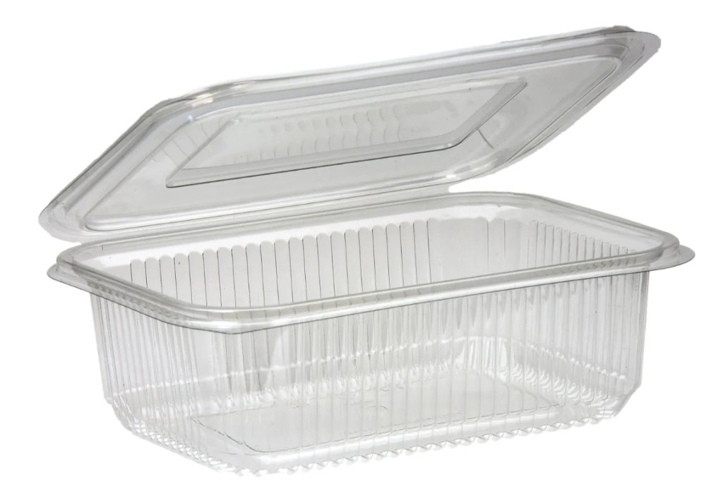 Salad Containers (1000cc) Clear Plastic Hinged Lid – Macro Packaging