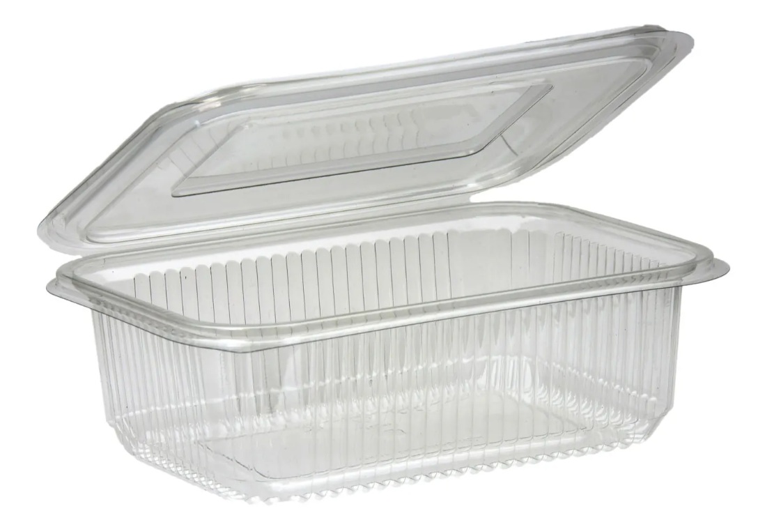 Salad Containers (750cc) Clear Plastic Hinged Lid – Macro Packaging